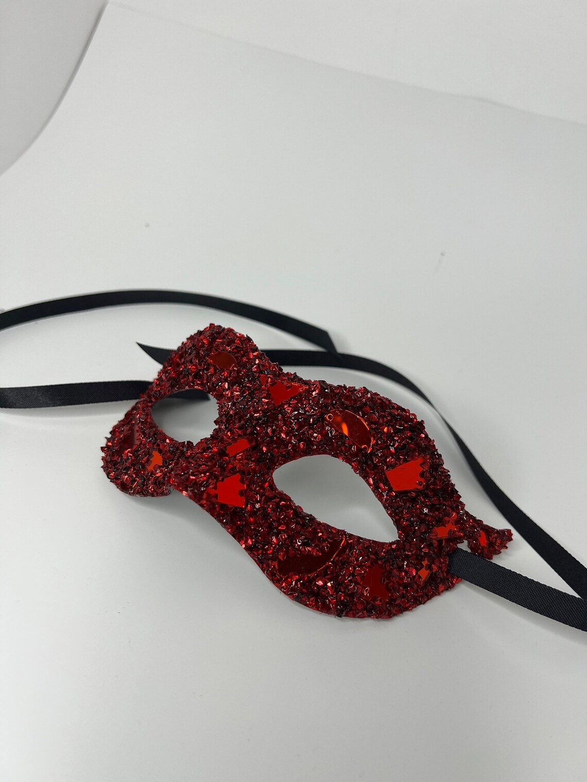 Red Makara Masquerade Mirror Mask. Comes With Comfort Plus, Elastic ...