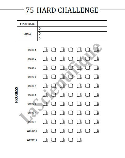 75 Hard Challenge Habit Tracker 75hard 75hardchallenge - Etsy