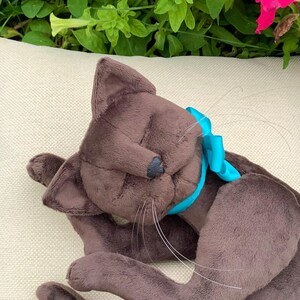 Handmade Realistic Sleeping Cat Plushie With Removable Neck Accessories ...