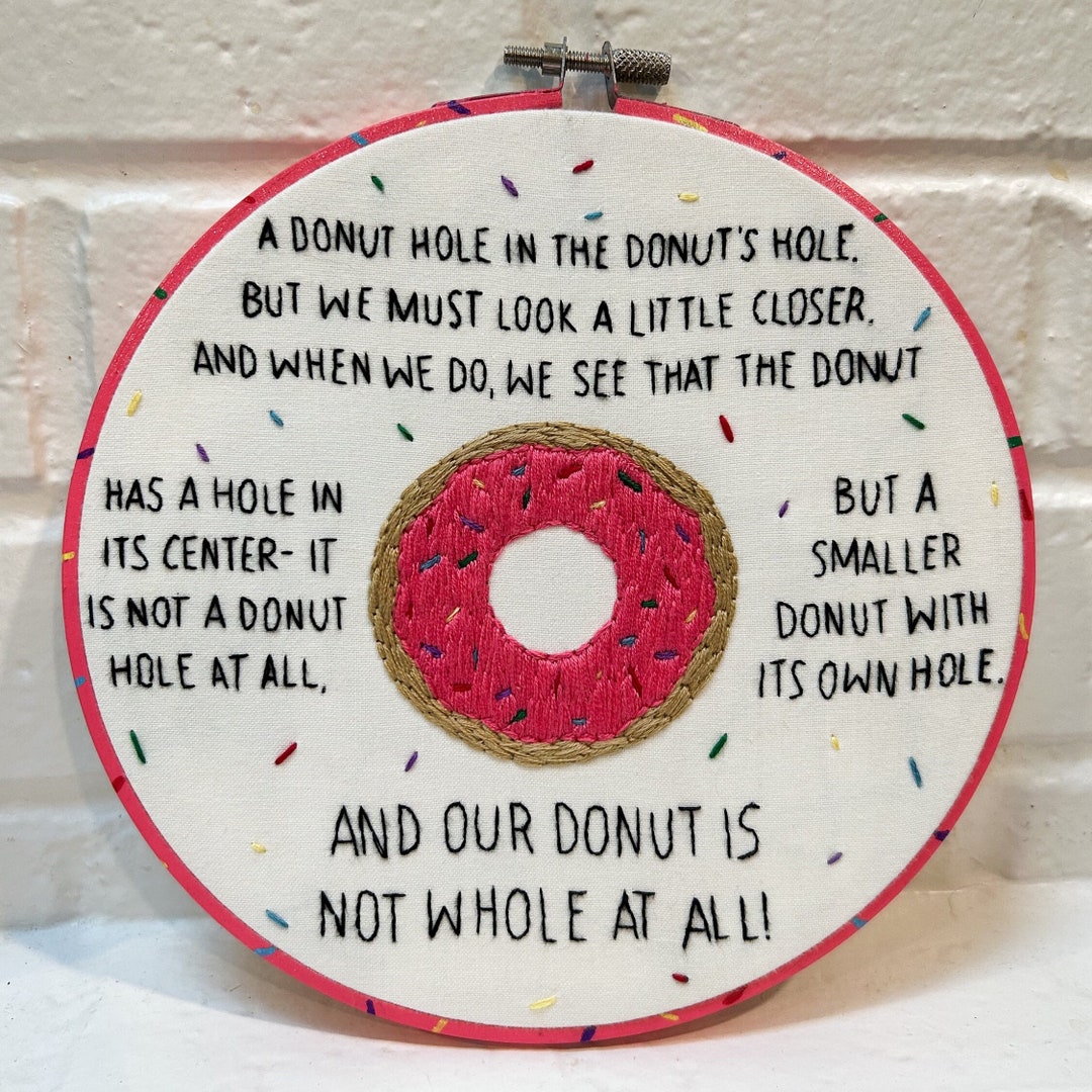 Benoit Blancs Donut Quote From Knives Out Hand Embroidered Hoop - Etsy
