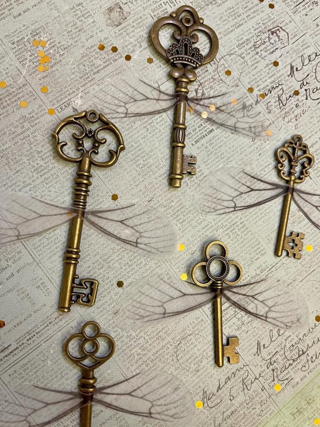 Large Flying Keys - Antique Bronze, Unique and Handmade - Beautiful Set ...