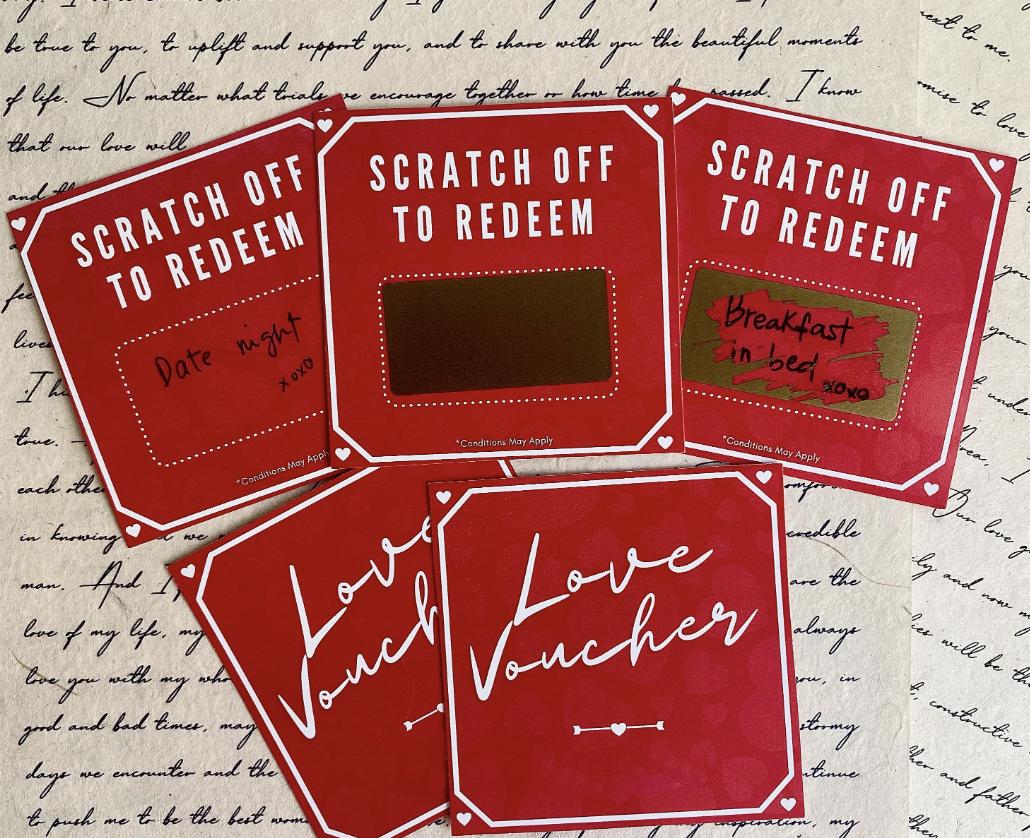 Scratch off Love Coupons – DIY Romantic Gift Voucher Cards ...