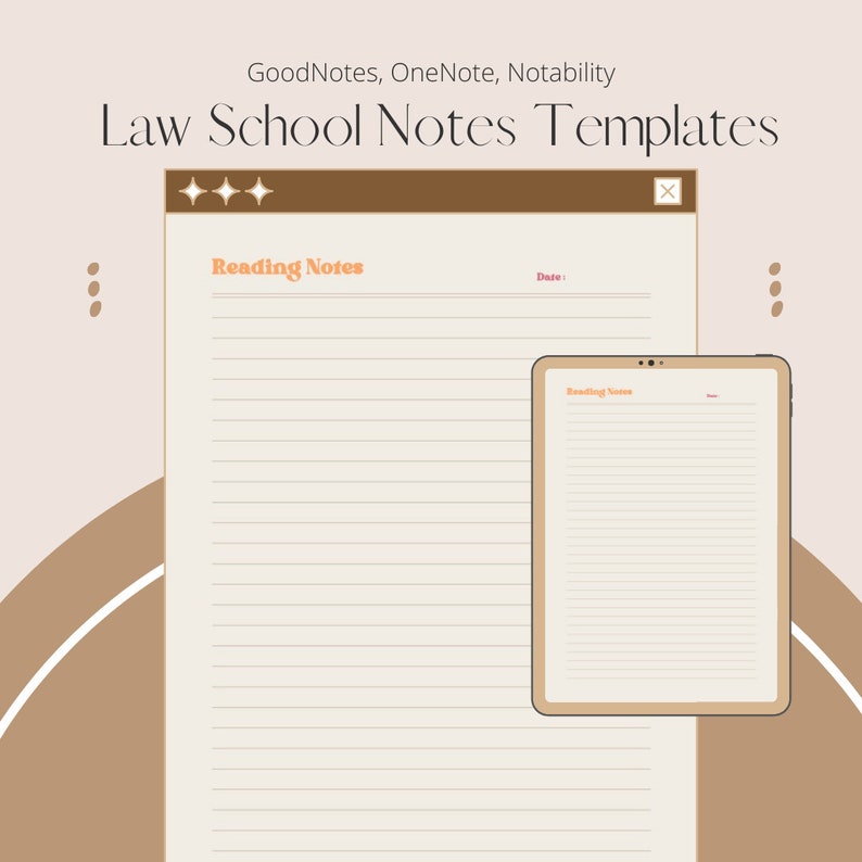 Law School Notes Case Brief Template Onenote Goodnotes Notability PDF ...