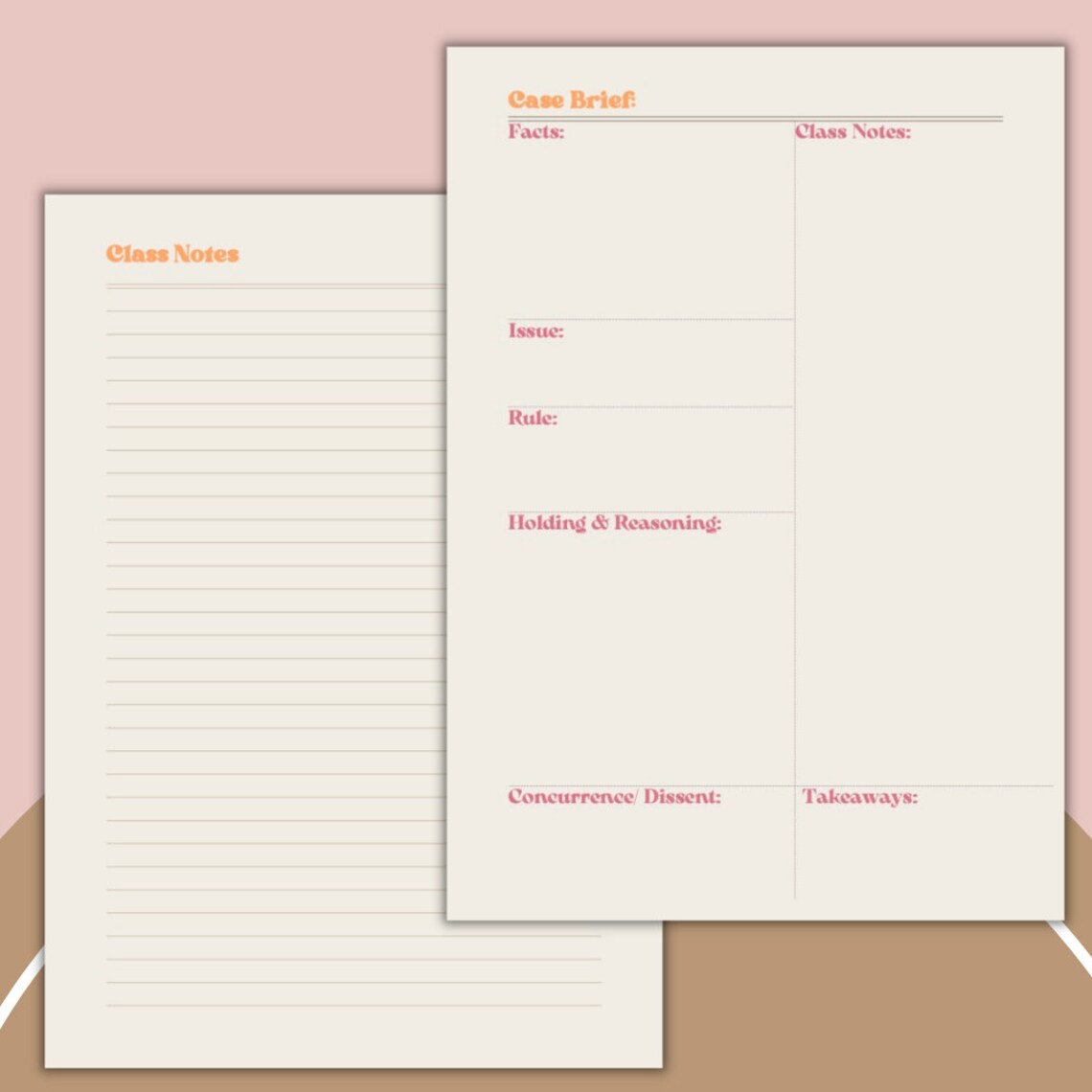 Law School Notes Case Brief Template Onenote Goodnotes Notability PDF ...