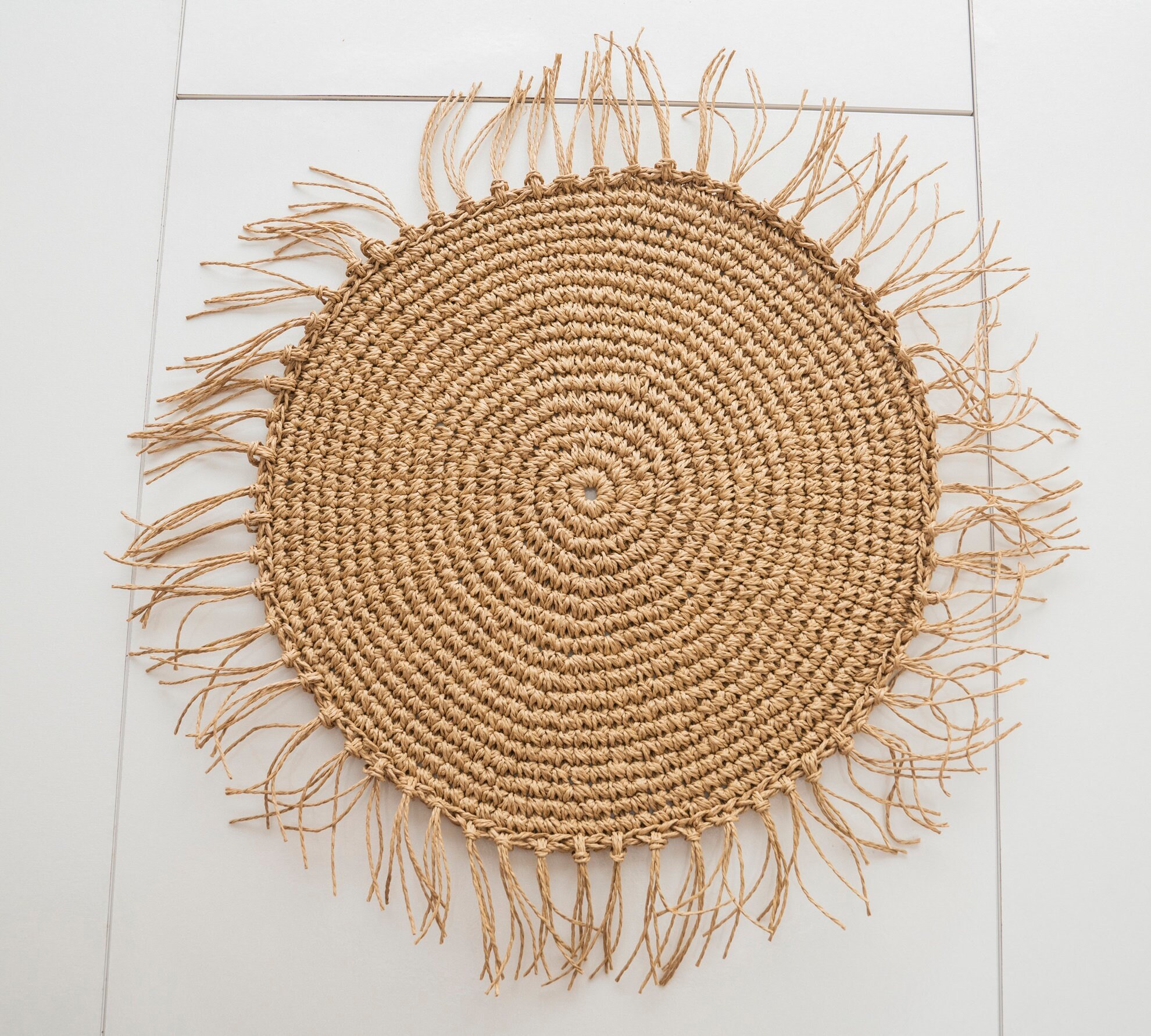 Handcrafted Natural Straw Placemats Supla, Bamboo Service Runner ...