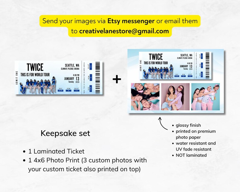 Personalized TWICE Concert Ticket | Physical Souvenir Ticket - Etsy