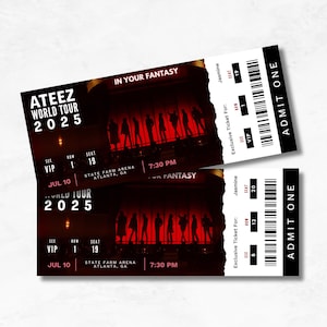 Personalized Ateez Concert Ticket | Physical Souvenir Ticket - Etsy