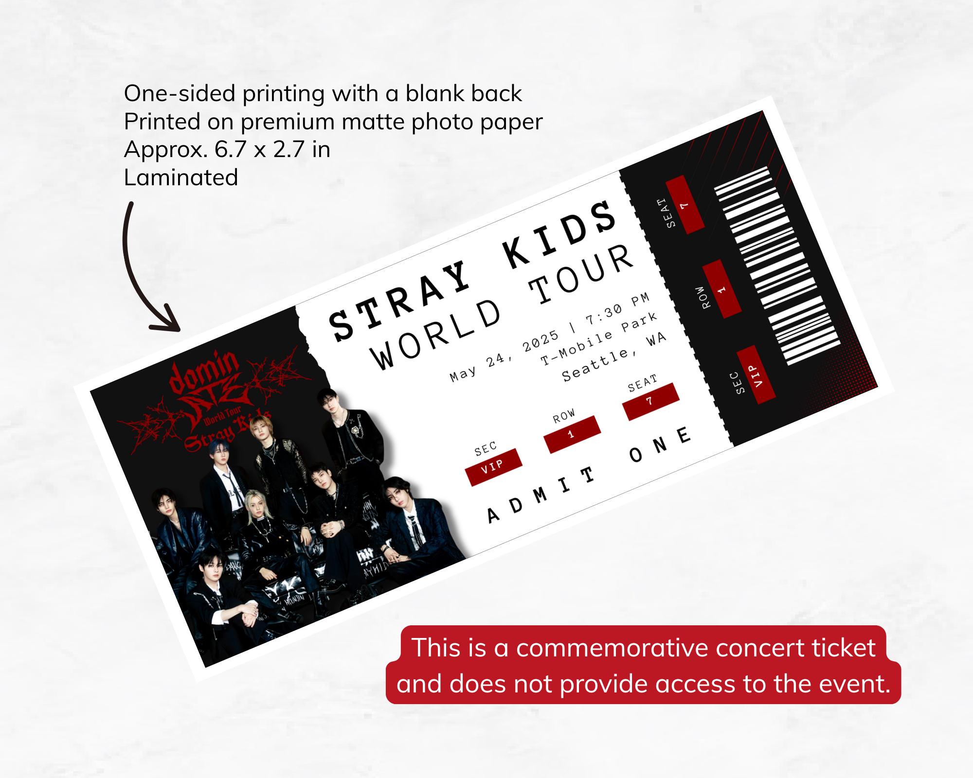 Personalized Stray Kids Concert Ticket | Physical Souvenir Ticket - Etsy