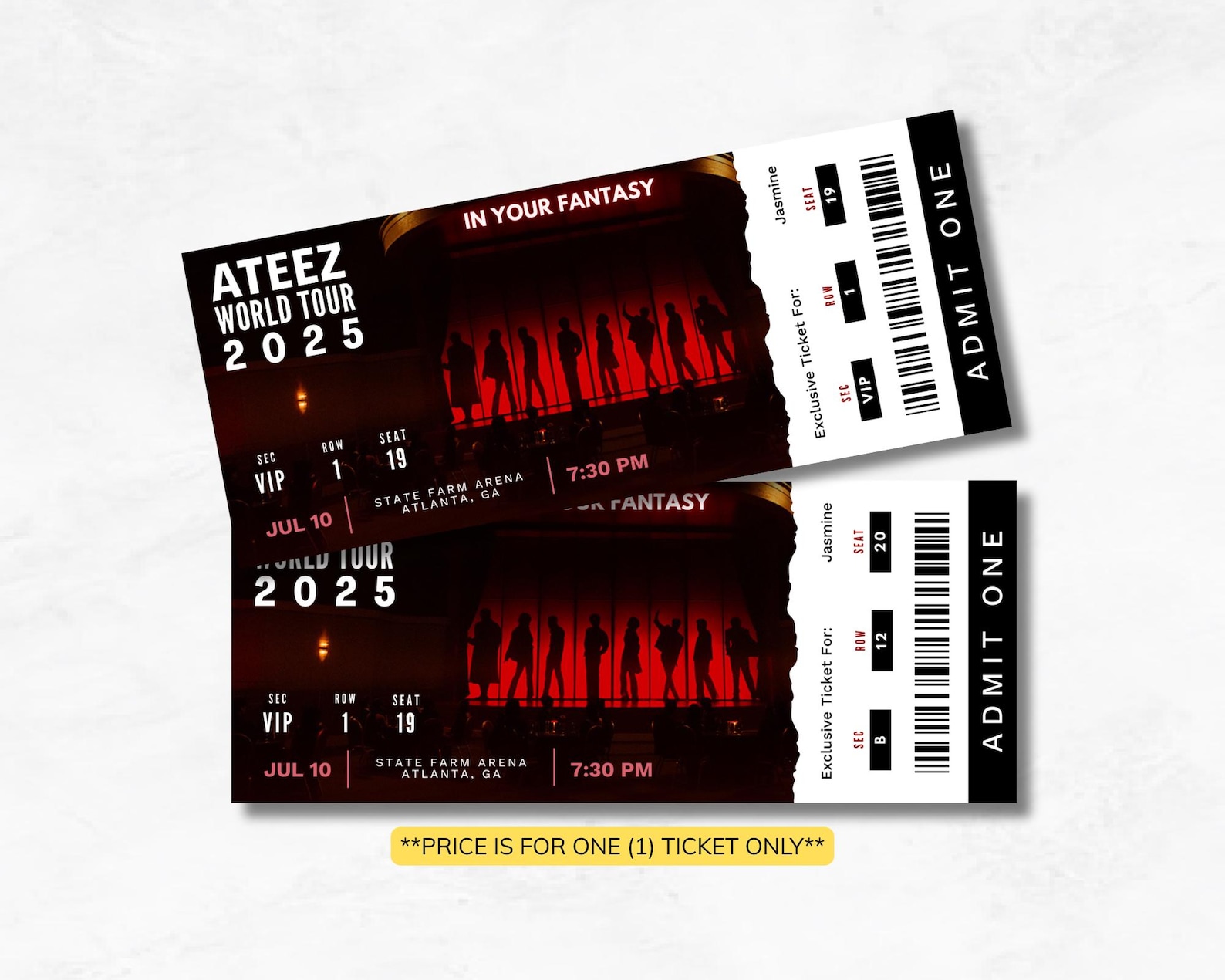 Personalized Ateez Concert Ticket | Physical Souvenir Ticket - Etsy