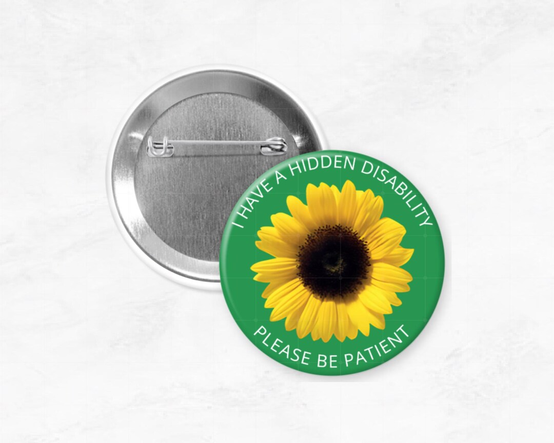 Hidden Disability Awareness Button Pin 2.25" - Etsy