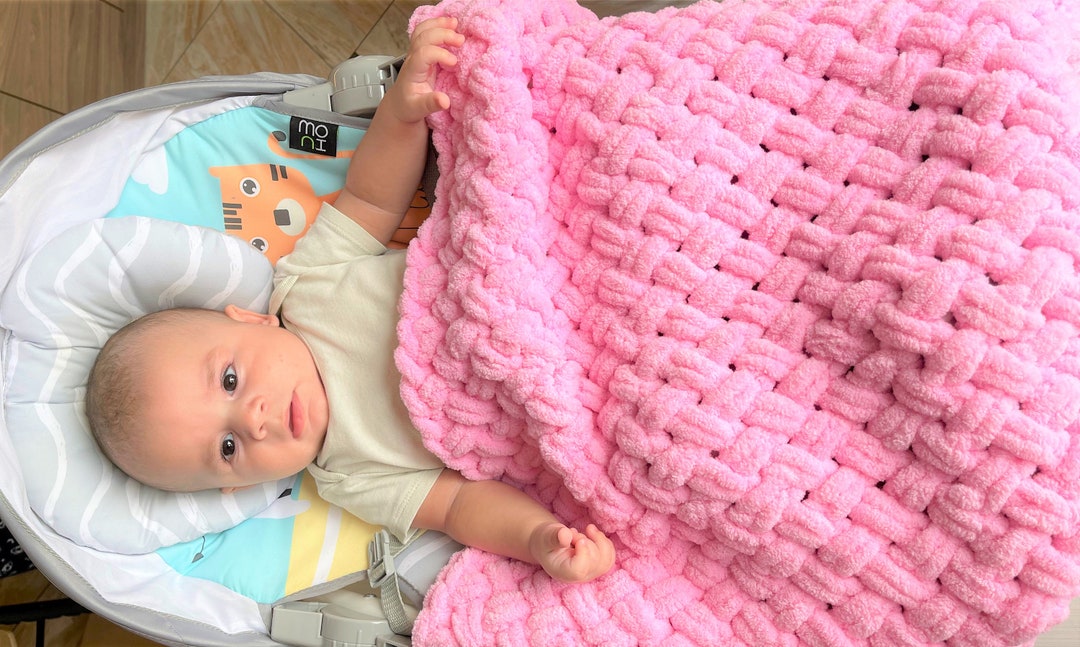 Chenille Baby Blanket, Chunky Knit Baby Blanket, Loop Yarn Blanket for ...