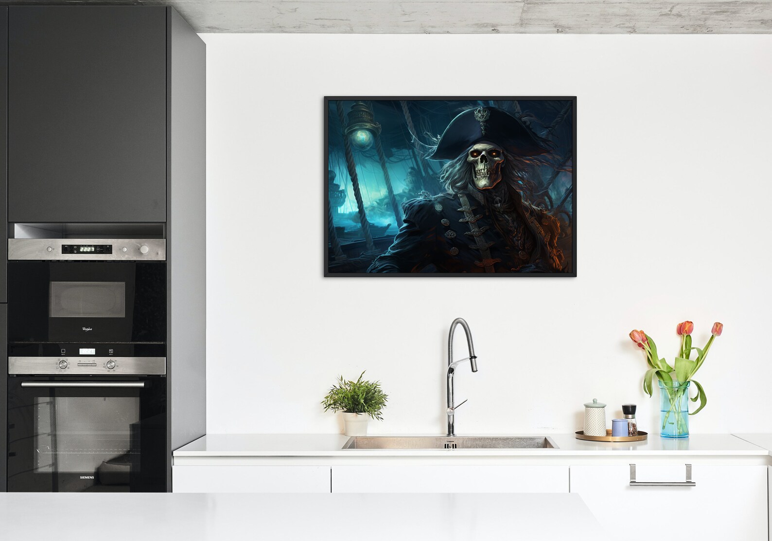 Pirate Skeleton Helmsman - Fine Art Print on Glossy Poster Paper A3 ...