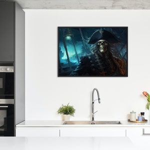 Pirate Skeleton Helmsman - Fine Art Print on Glossy Poster Paper A3 ...