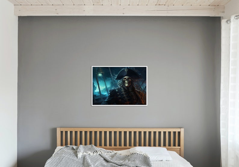 Pirate Skeleton Helmsman - Fine Art Print on Glossy Poster Paper A3 ...
