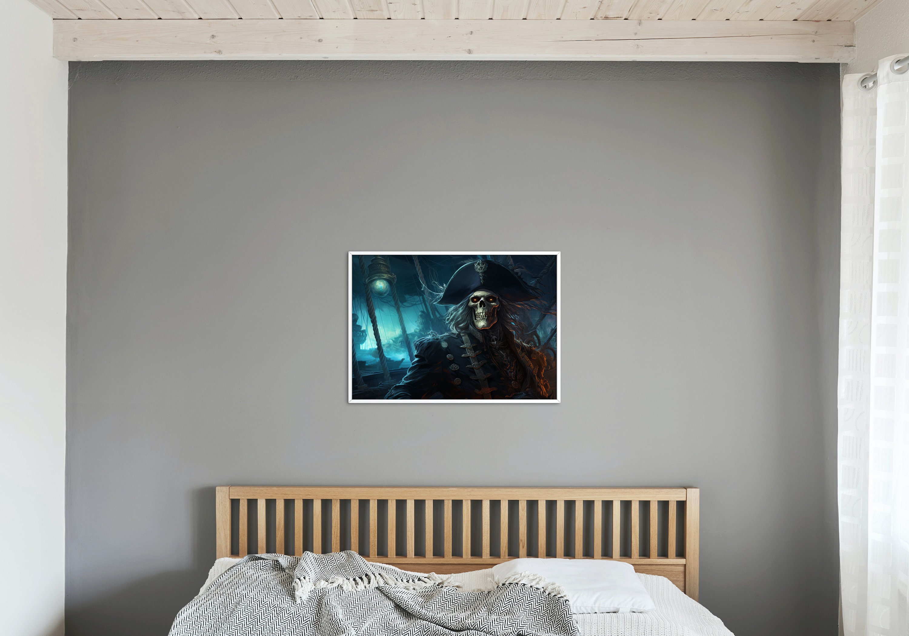 Pirate Skeleton Helmsman - Fine Art Print on Glossy Poster Paper A3 ...