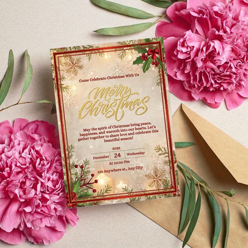 Christmas Party Invitation 2025 | Printable Holiday Invite Card ...