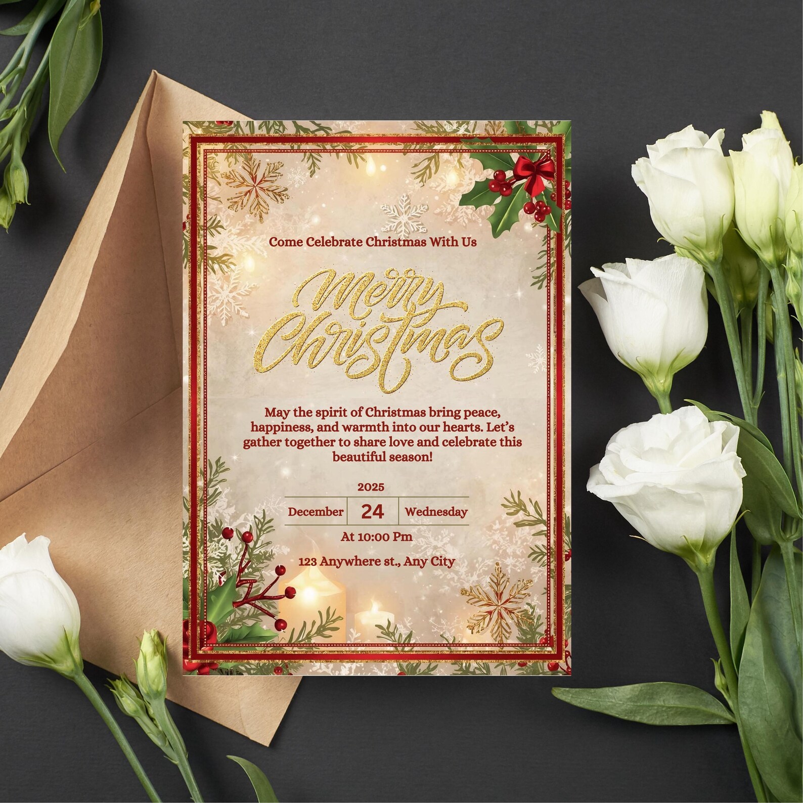 Christmas Party Invitation 2025 | Printable Holiday Invite Card ...