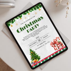 Merry Christmas Party Invitation Template 2025 | Printable Party Invite ...
