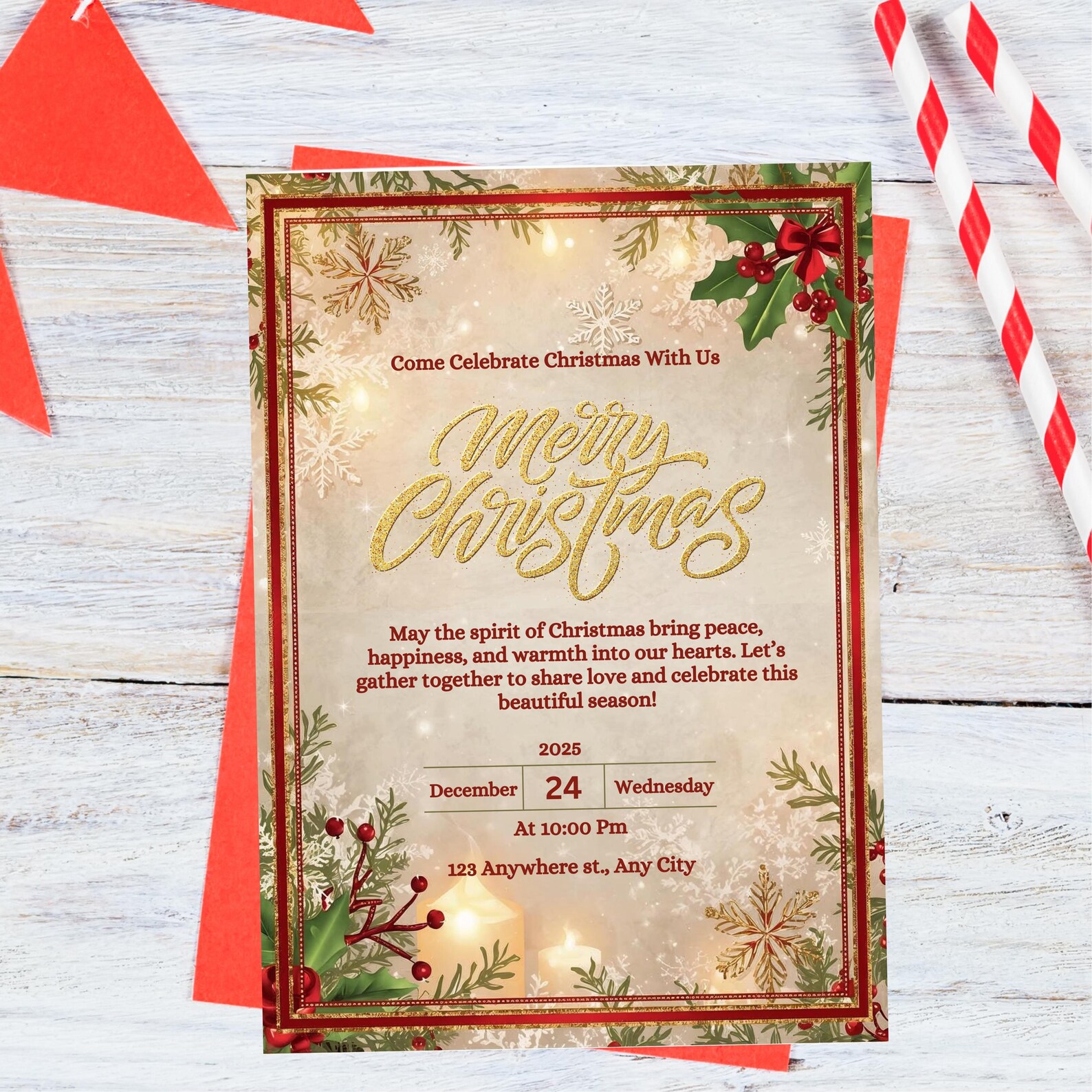 Christmas Party Invitation 2025 | Printable Holiday Invite Card ...