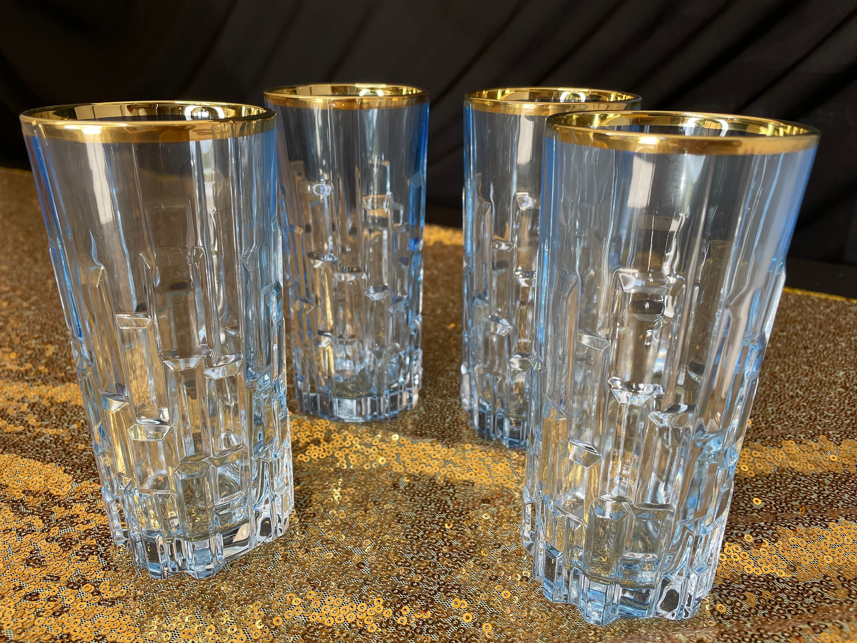 Godinger Highball Glasses Beverage Glass Cup Set Goblets - Etsy