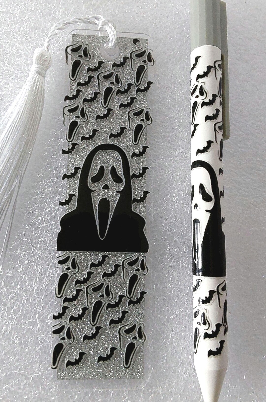 Ghostface Bookmark and Pen,horror Theme Page Saver,page Marker,stocking ...
