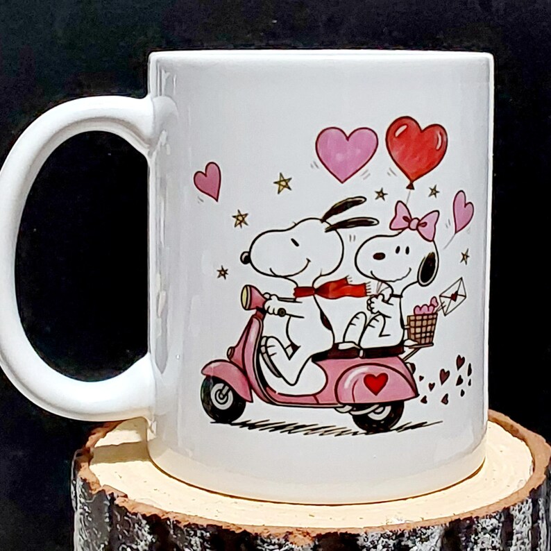 Snoopy Moped Love Mug, Peanuts Fan Valentines Gift: Mother's Day ...