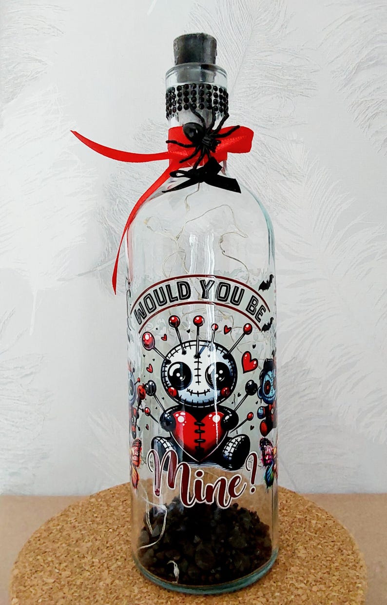 Valentines Voodoo Doll Fairy Lights Bottle, Goth Home Decor - Etsy UK