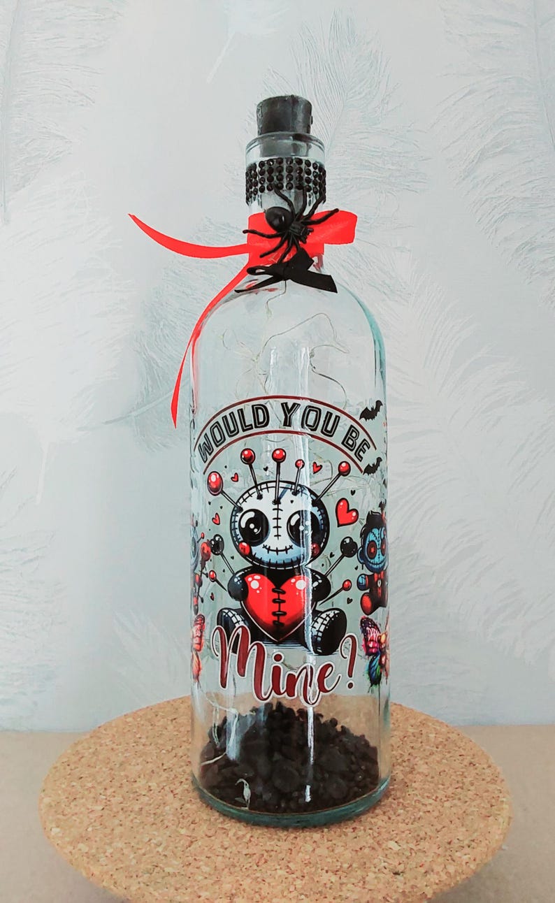 Valentines Voodoo Doll Fairy Lights Bottle, Goth Home Decor - Etsy UK