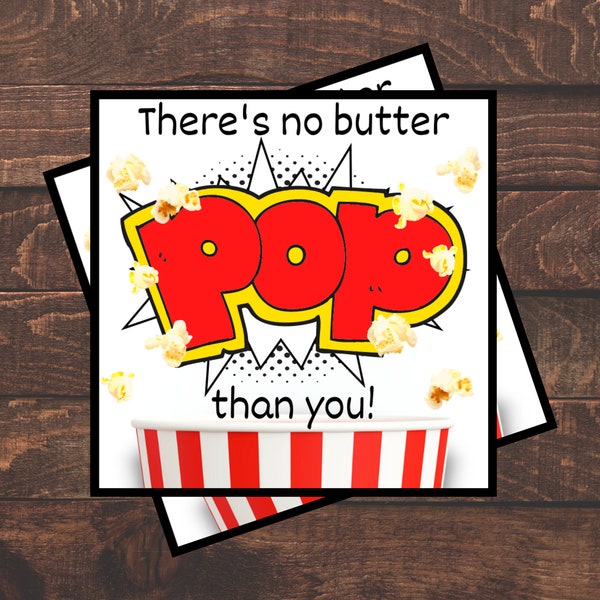 Popcorn Fathers Day Card - Etsy