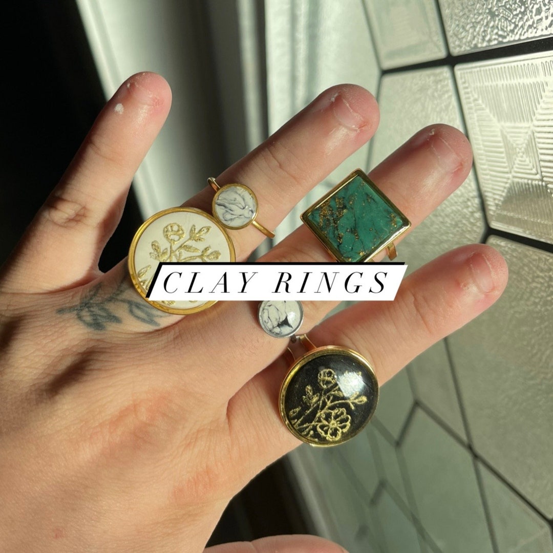 Adjustable Polymer Clay Rings batch 1 - Etsy