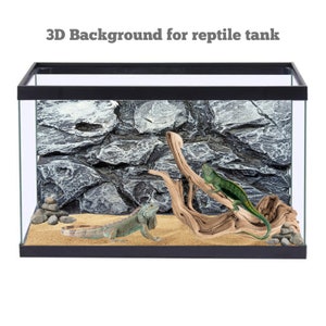 Realistic 3D Background for Aquarium. Suitable for Reptile Tank ...