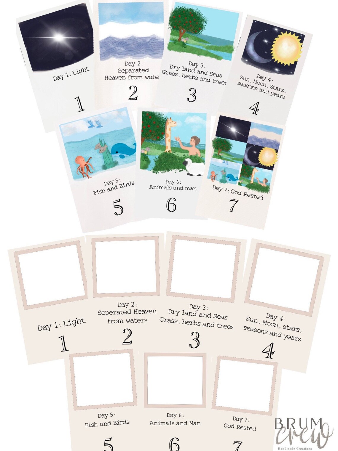 Creation Flashcards Bundle DIY Flashcards Days of Creation - Etsy