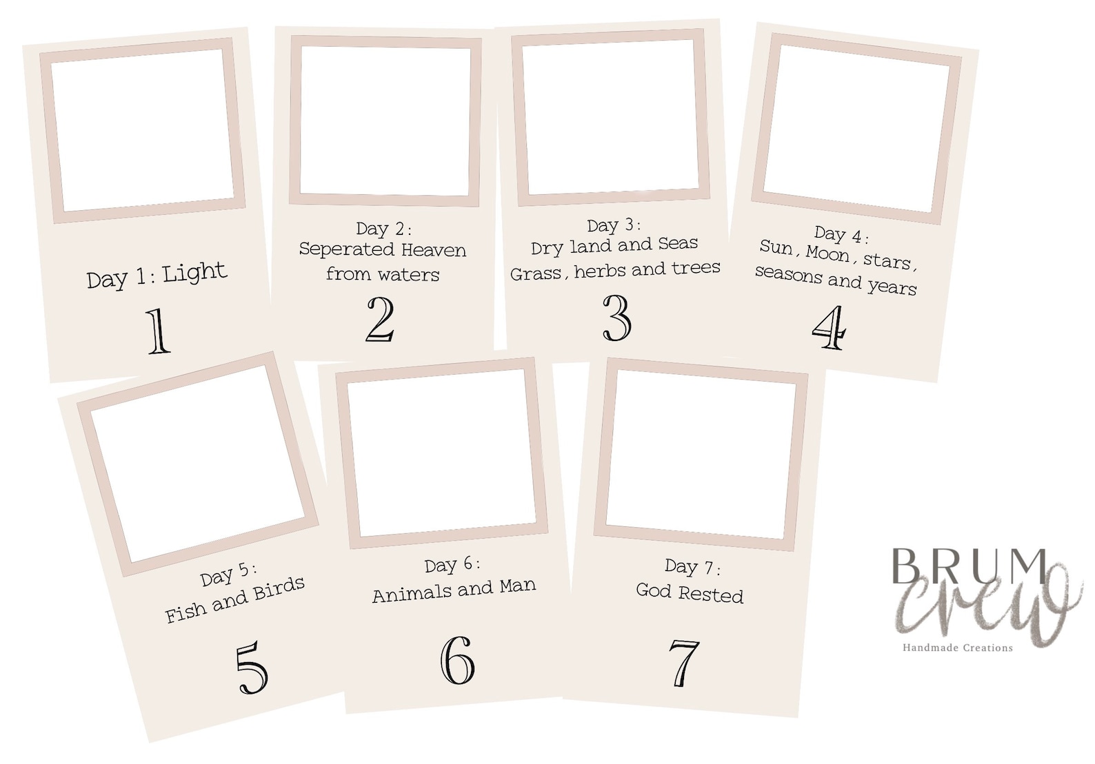 Creation Flashcards Bundle | DIY Flashcards| Days of Creation ...