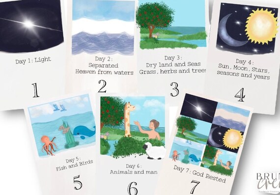Days Of Creation Printable Flashcards
