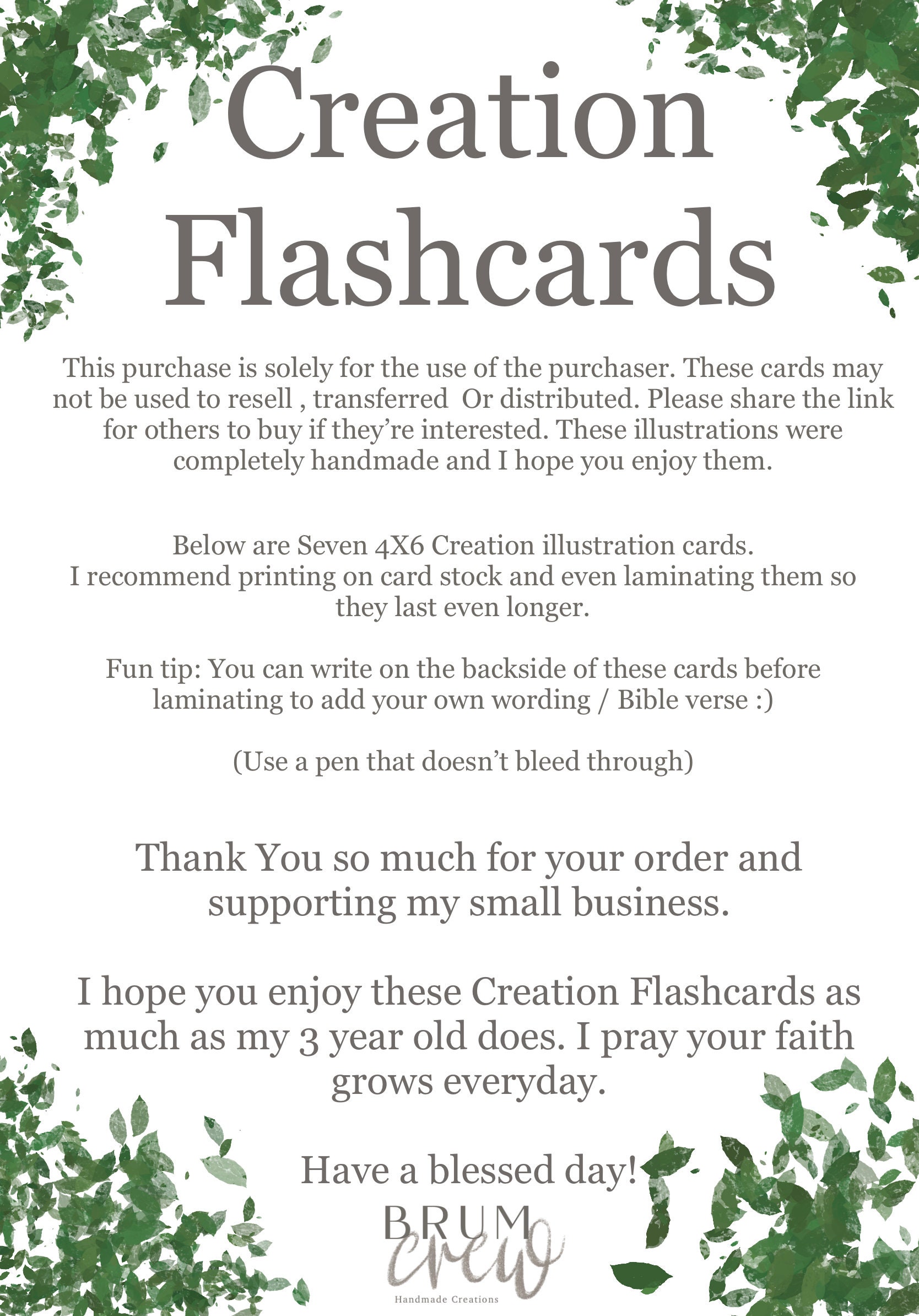 Creation Flashcards | Days of Creation Flashcards | Bible Flashcards ...