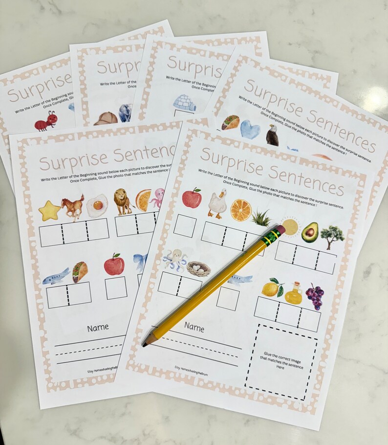 Kindergarten Sentence Building Worksheets | Phonics & Letter Sounds ...
