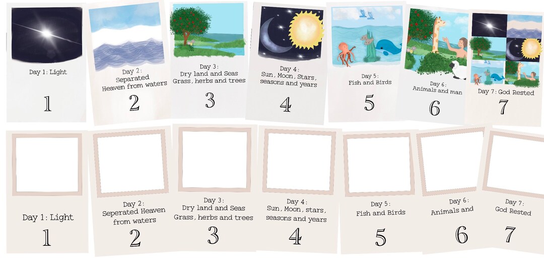 Creation Flashcards Bundle | DIY Flashcards| Days of Creation ...