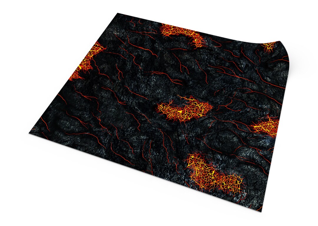Lava Fields 48"x48" / 122x122 Cm - Rubber Mat Compatible With Middle ...