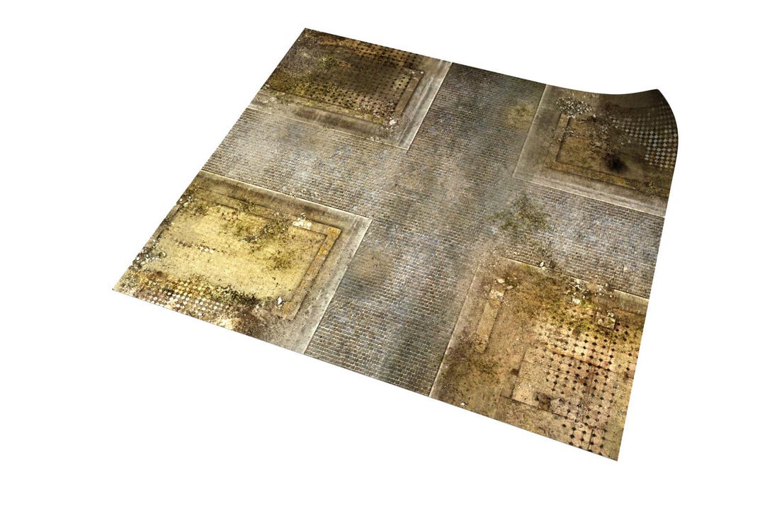 Desert Ruin 36”x36” / 91,5x91,5 Cm - Rubber Mat for Battle Games ...