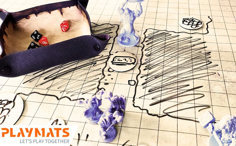Dry-erase RPG Mat 50x50cm With Grid Dry Wipe Battlemat for - Etsy
