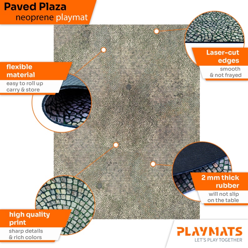 Paved Plaza 30"x22" / 76x56 Cm - Rubber Mat Compatible With Warcry - Etsy