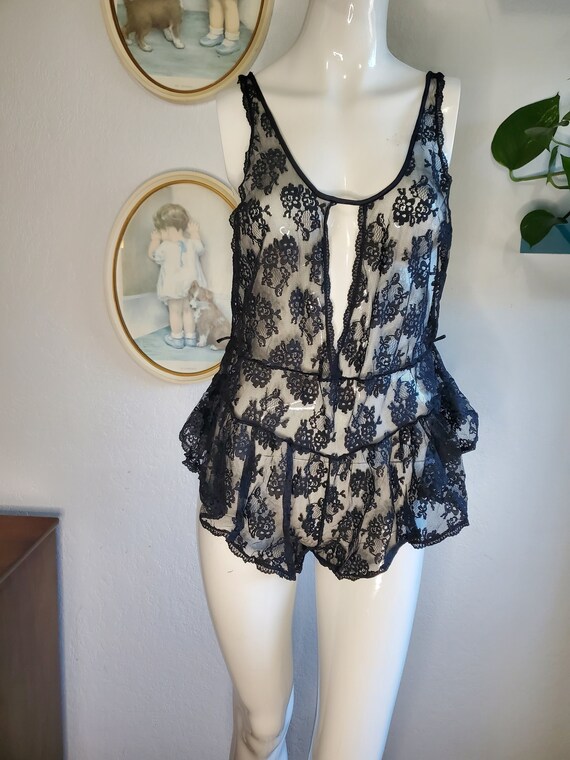Vintage Sexy Black Lace Bustier By Gelmart Gem