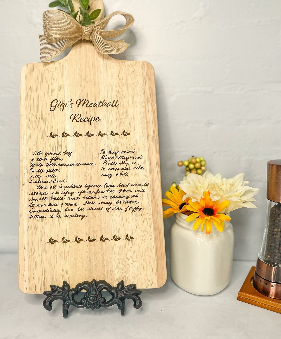 Handwritten Recipe Cutting Board, Engraved Family Recipe Board ...