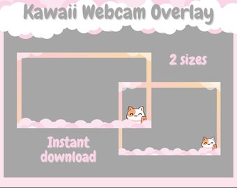 Cute Sleepy Cat Animated Webcam Overlay Cat Twitch Overlay Kawaii ...
