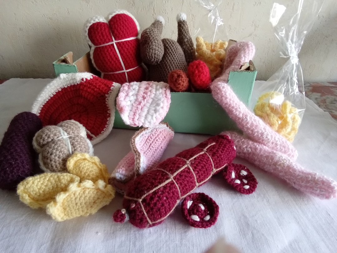 Lot Dinette Crochet Meat and Accompaniment large 19p - Etsy