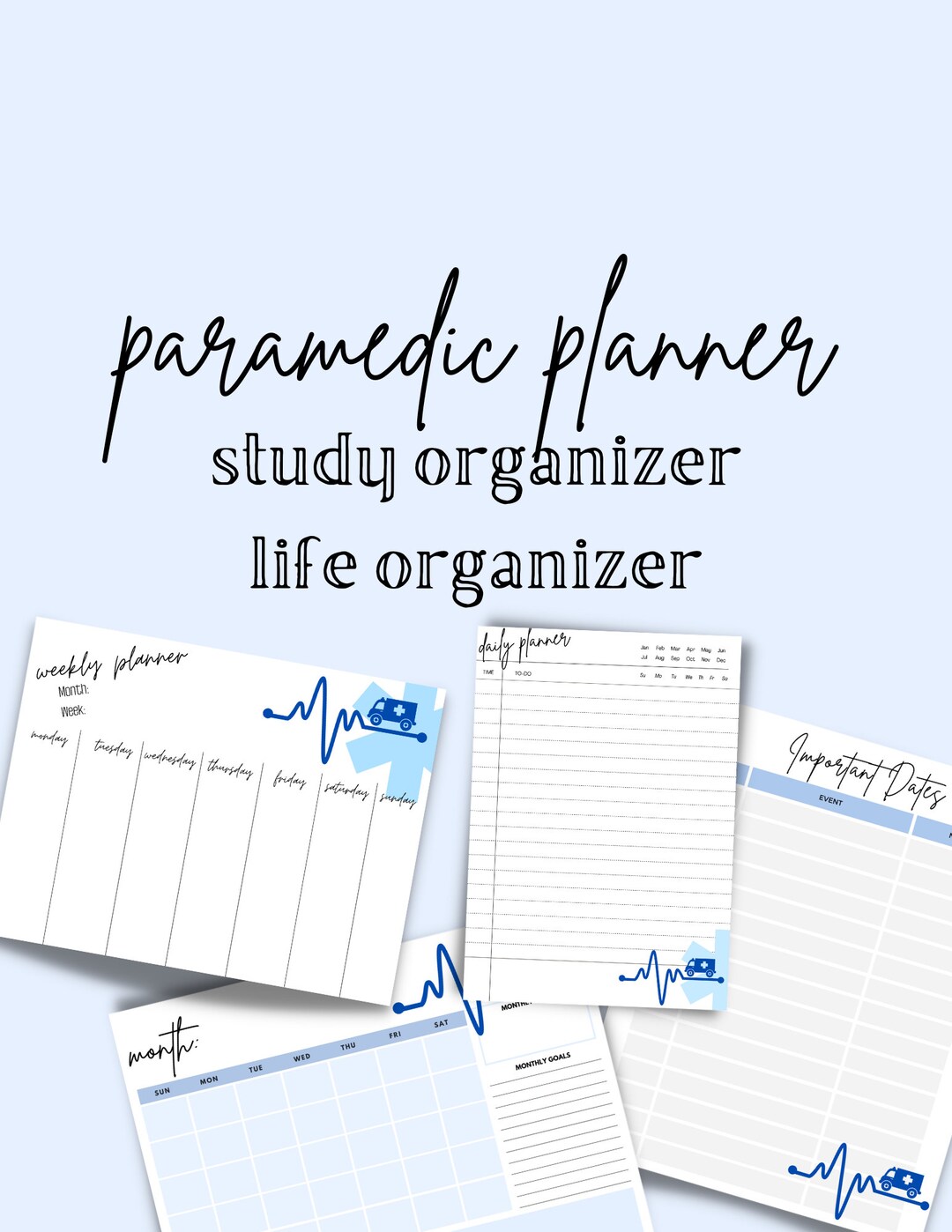 Paramedic Planner--printable Planner - Etsy