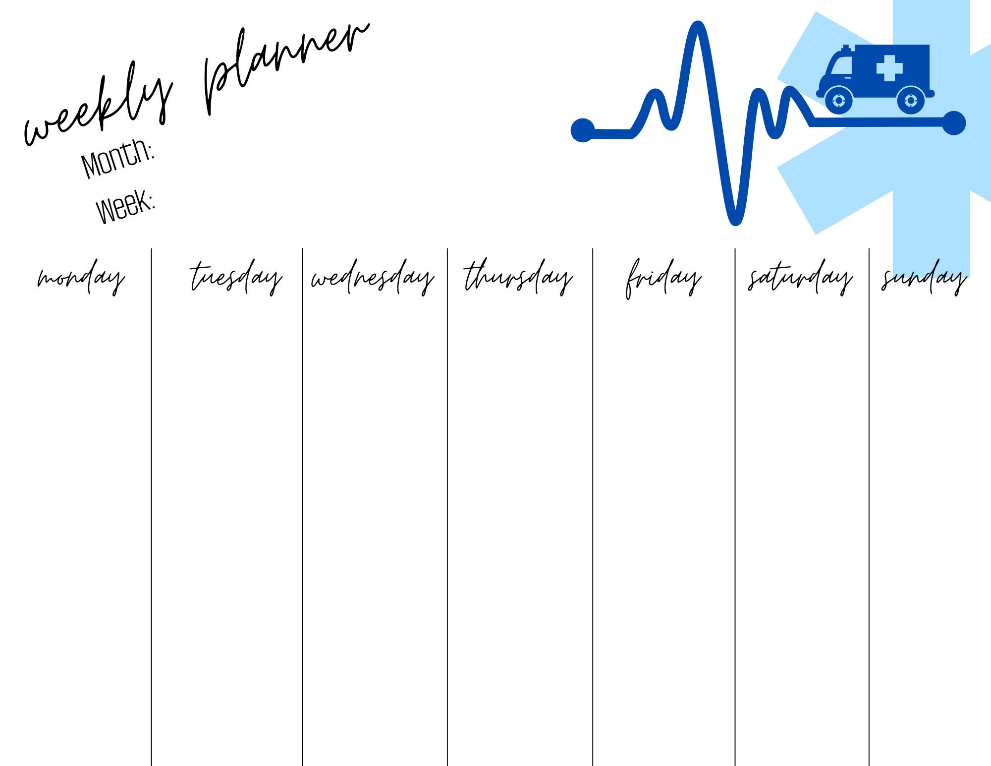 Paramedic Planner--printable Planner - Etsy