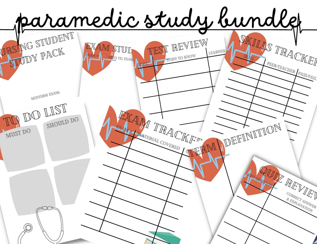 Printable-- Paramedic Student Study Bundle-- Study Pack-- Digital ...