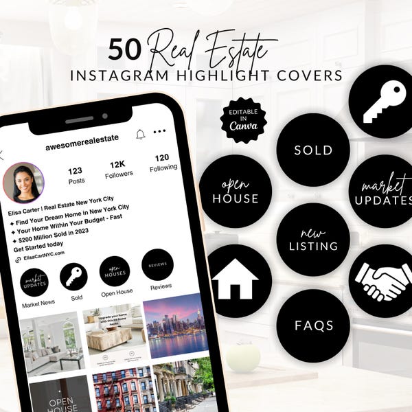 Real Estate Highlight Covers - Etsy