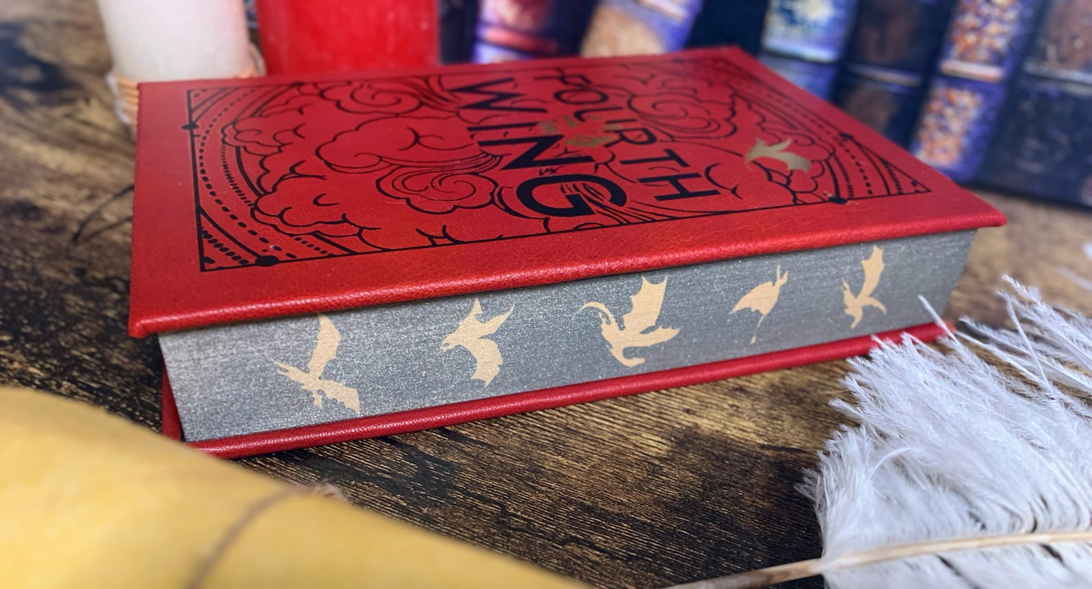 Fourth Wing, Hand Bound Book, Leather Bound Handmade, Gift, Sprayed ...